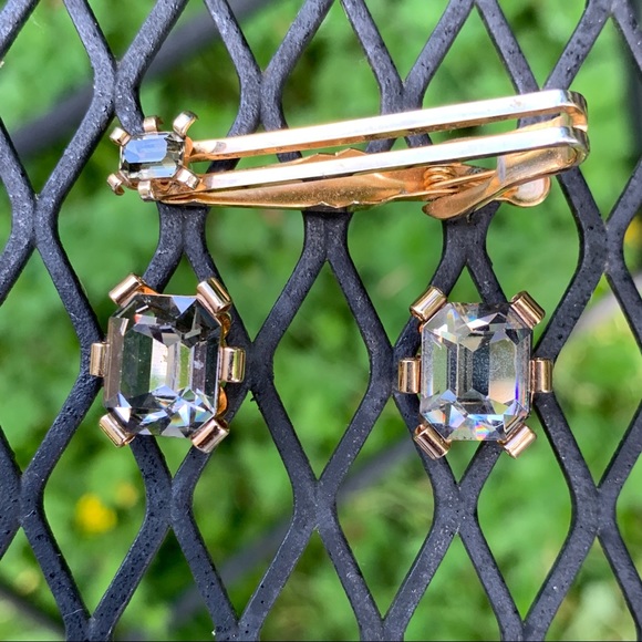 Vintage | Accessories | Vintage Swank Cuff Links Tie Bar Set Gold Gray ...